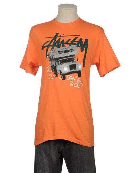 Stussy Orange Short Sleeve T Shirt For Men Lyst