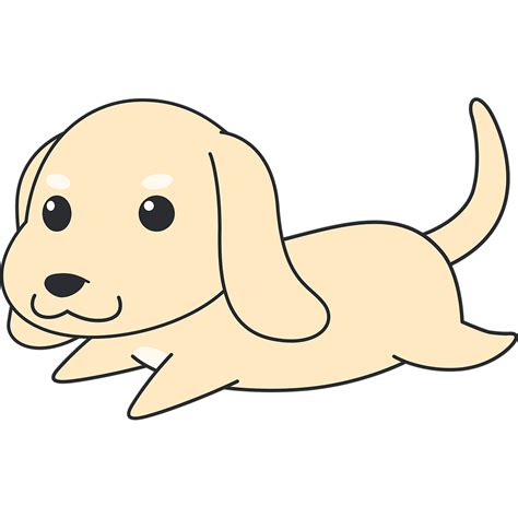 走るミニチュアダックスフンド（クリーム） 無料イラスト＆かわいいフリー素材集 ねこ画伯コハクちゃん