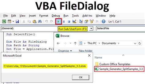 vba filedialog how to use filedialog object in excel vba with example