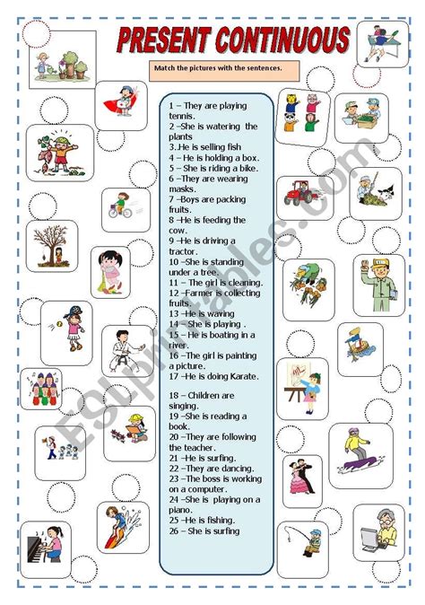 Present Continuous Esl Worksheet By Jhansi
