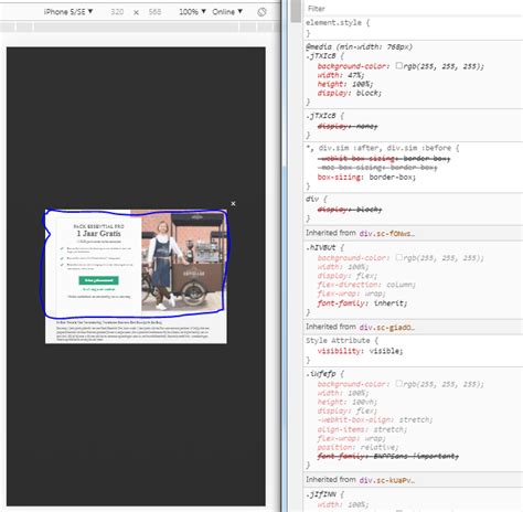 html styled components media queries with min width 768px gets