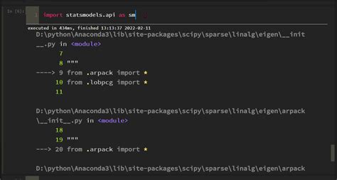 import statsmodels api as sm 时 importerror dll load failed while