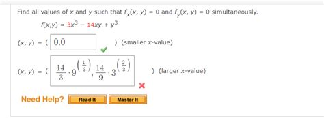 Solved Find All Values Of X And Y Such That Fx X Y 0 And