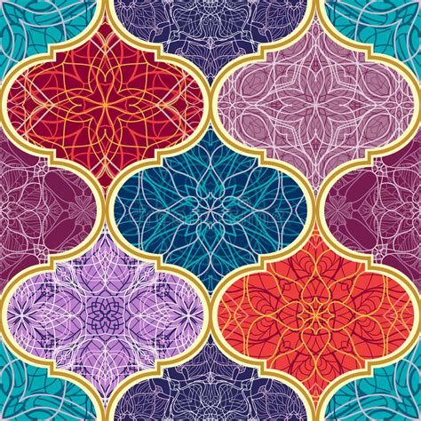 Vector Seamless Texture Beautiful Mega Patchwork Mosaic Pattern For