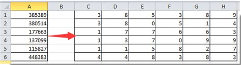 how to break or split number into individual digits in excel