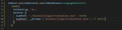 javascript cannot make i18next work in nodejs express backend stack