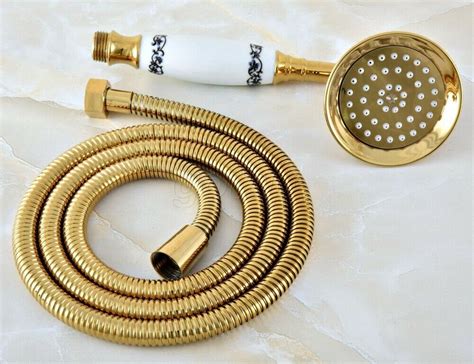 Luxury Gold Color Brass Telephone Handheld Shower Head Sprayer 1 5m
