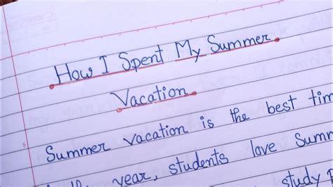 🌞how I Spent My Summer Vacation In English Paragraph On Summer