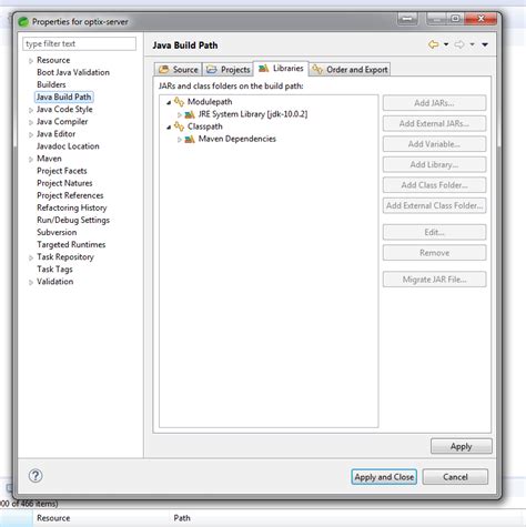 java spring tool suite build error with spring boot 2 and jdk 10