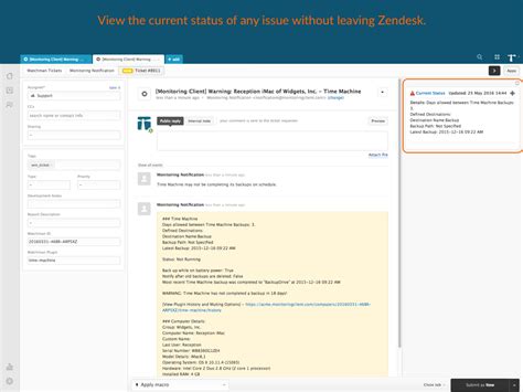watchman monitoring app integration with zendesk support