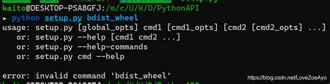 python3 setup py bdist wheel命令不存在error invalid command ‘bdist wheel