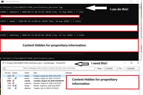 python open tortoisesvn svn log popup window for a