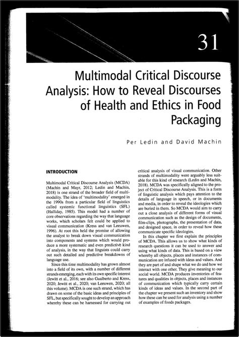 Pdf Multimodal Critical Discourse Analysis How To Reveal Discourses