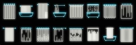 Shower Curtain Icons Set Vector Neon 42522271 Vector Art At Vecteezy