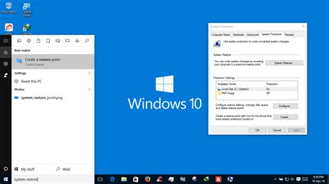 how to create a system restore point in windows 10
