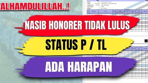 🔴alhamdulillah Nasib Honorer Status P Dan Tl Seleksi Pppk Youtube
