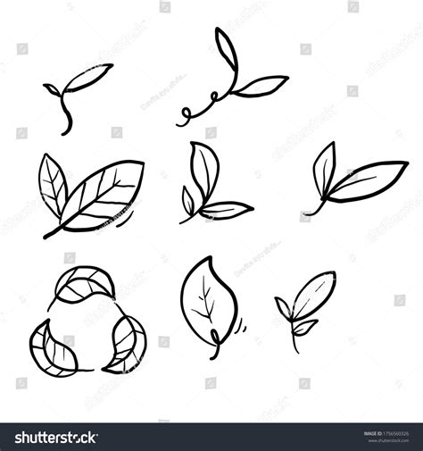 Hand Drawn Doodle Leaves Illustration Symbol Stock Vector Royalty Free
