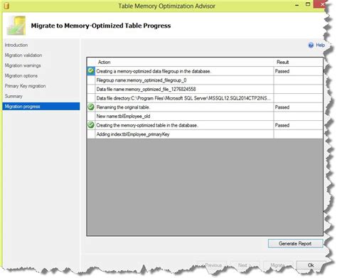 sql server memory optimization advisor sql server 2014