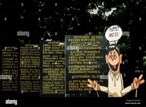 An Effigy Of President Elect Ferdinand Marcos Jr Stands Along With The
