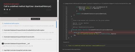 php laravel badmethodcallexception not finding my model method