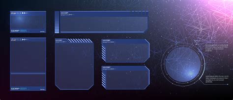 hud ui gui futuristic user interface screen elements set high tech