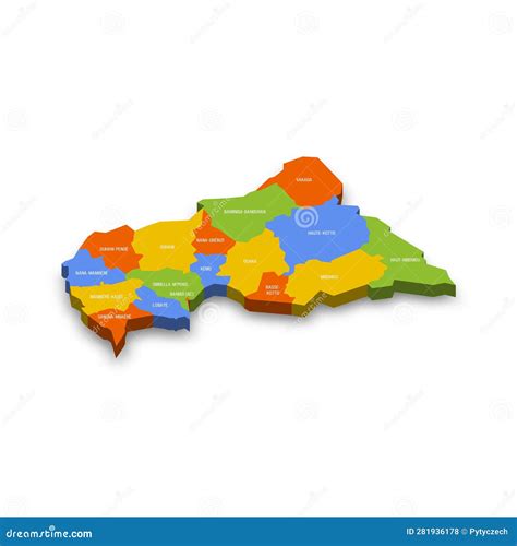 Central African Republic Political Map Of Administrative Divisions