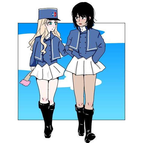 Safebooru 2girls Amcpirin Andou Girls Und Panzer Bangs Bc Freedom