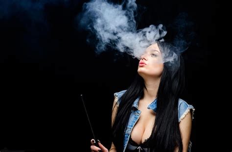 Premium Photo Vaping Is Sexy Fashion Girl Vaping Relaxing With