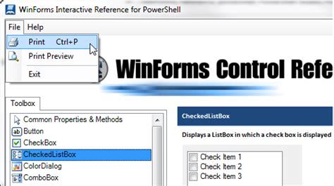 winforms interactive reference guide for powershell sapien blog
