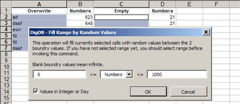 set fill cells of a range to random values excel tips and add ins