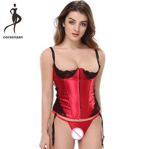 Removable Straps Sexy Erotic Lingerie Half Cup Lace Up Boned Corest