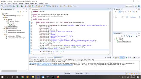 java how to solve unable to drive module description for