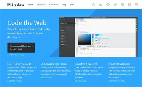 adobe brackets open source code web design coding
