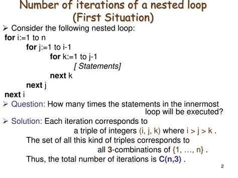 what is the number of iterations in the following loop top