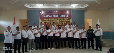 Kpu Konawe Gelar Rakor Persiapan Verifikasi Faktual Kepengurusan Dan