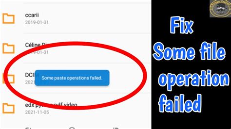 how to fix some file operation failed some paste operation failed