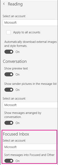 turn off focused inbox