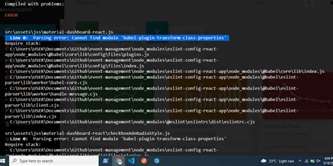line 0 parsing error cannot find module babel plugin transform class