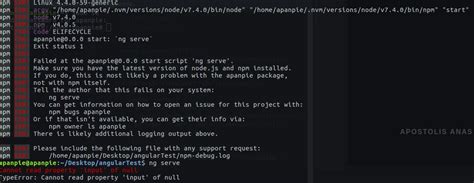 angular npm start failed start script ng serve stack overflow