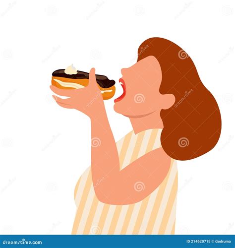 Gluttony Concept Fat And Overweight Person Want To Eat Food Stock