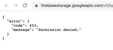 firebase storage custom html page for errors like permission denied
