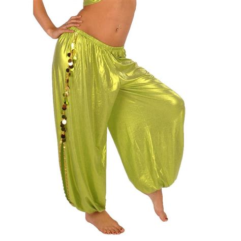 Belly Dance Shiny Lycra Harem Pants With Side Slits Muitosei 24 99