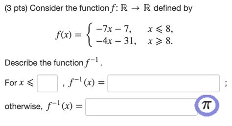 Solved 3 Pts Consider The Function F R R Defined By {