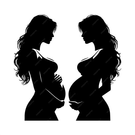 Pregnant Woman Silhouette Vector Illustration Premium Ai Generated Vector