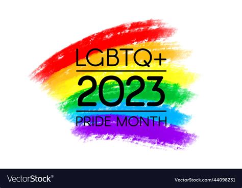 Lgbtq 2023 Pride Month Logo Flat Royalty Free Vector Image