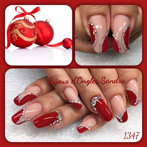 Rouge Et Strass Ongles Strass Ongles Rouges Ongles Pour Mariage