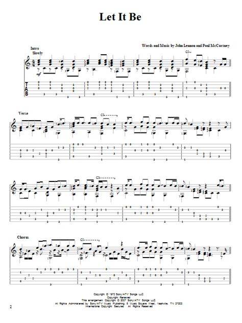 let it be guitar tab by the beatles guitar tab 82585