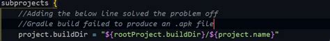 android flutter gradle build failed to produce an apk file it s