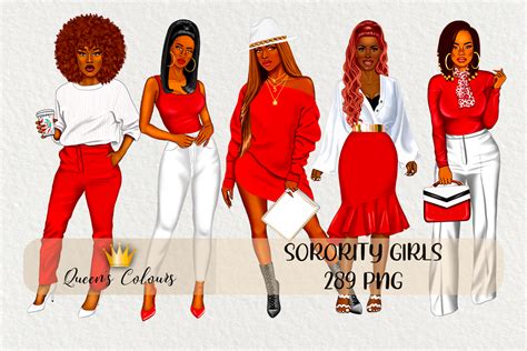 Sorority Girls Clipart Sisterhood Girls Graphic By Queen´s Colours