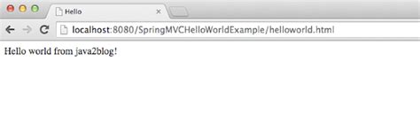 spring mvc hello world example java2blog